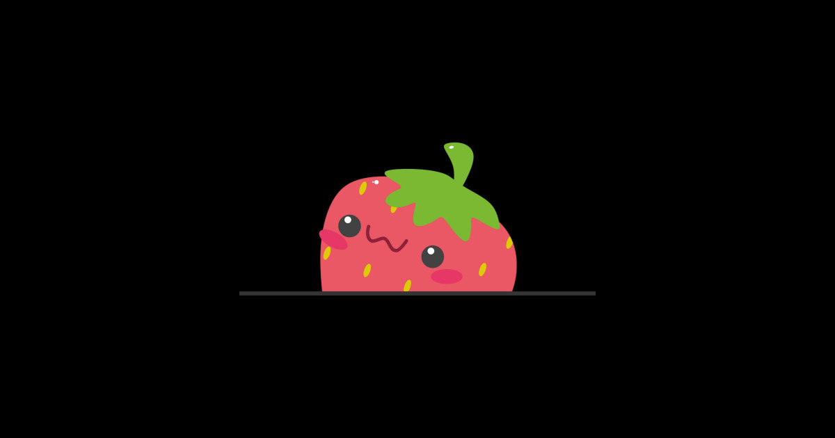 Peeking Cute Strawberry - Strawberry - Sticker | TeePublic