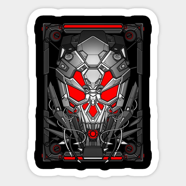 Mecha skull mask - Skull Art Design - Sticker | TeePublic