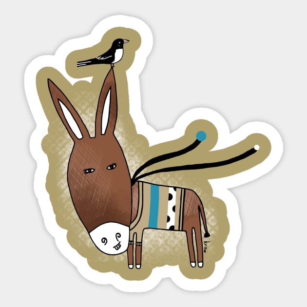 Happy Donkey - Donkey - Sticker | TeePublic