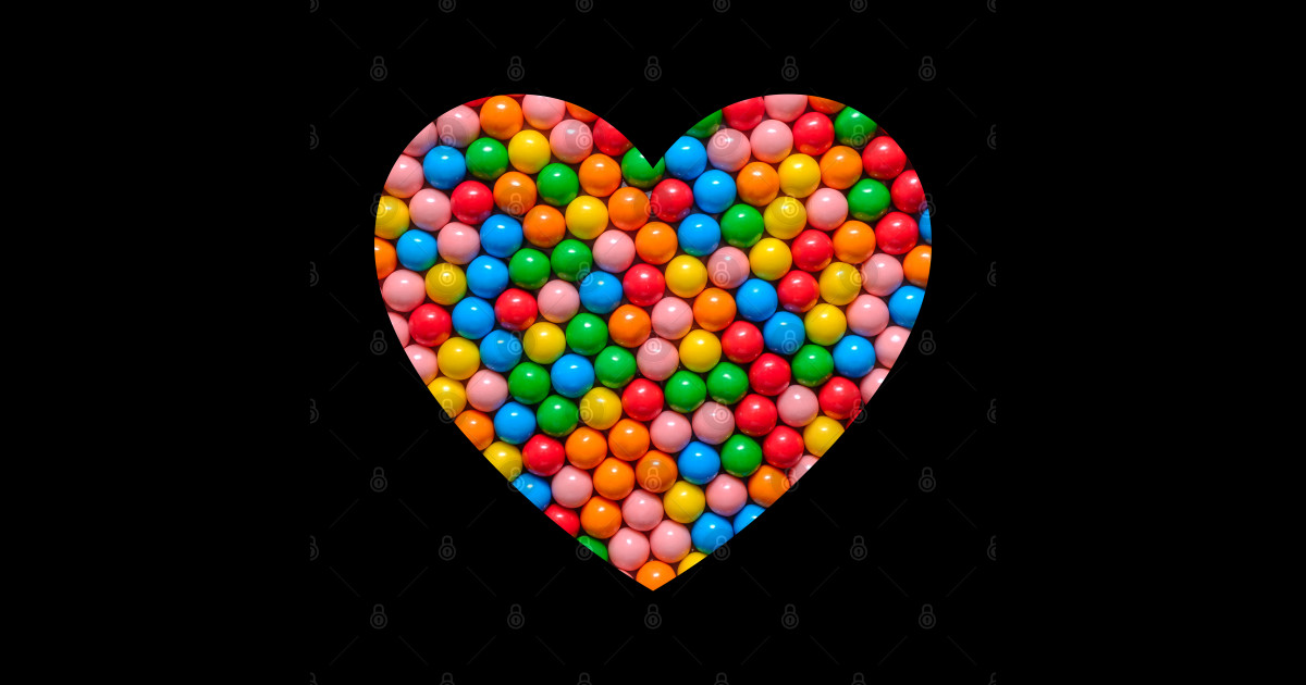Colorful Gumball Heart - Gumball - T-Shirt | TeePublic