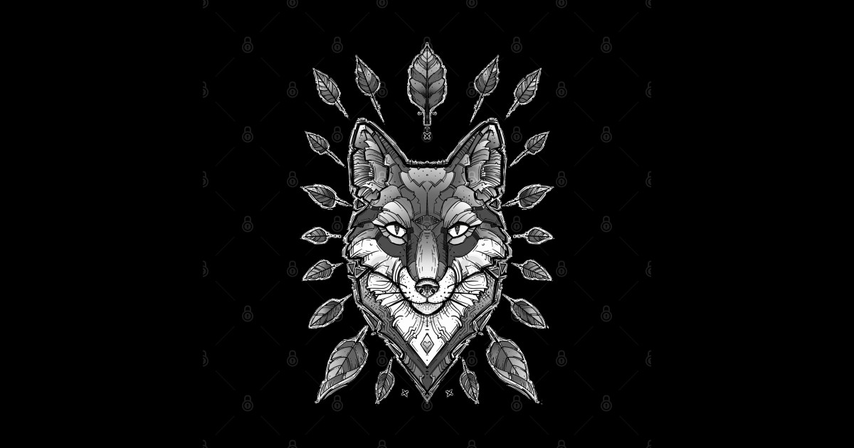 geometric silver fox - Geometric Fox - Sticker | TeePublic