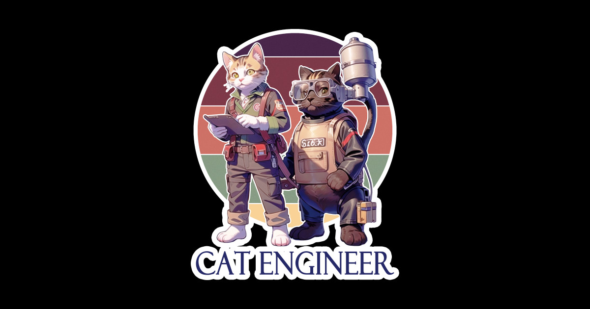 Cat Engineer - Cat Love - Sticker | TeePublic