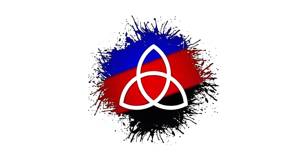 Paint Splatter Polyamory Pride Flag Triquetra Symbol - Polyamory Pride ...