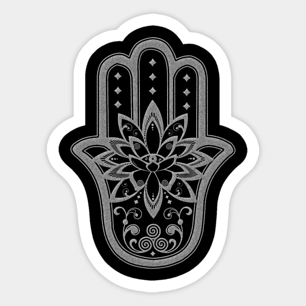 Hamsa Hand Lotus Flower - Hamsa Handlotus Flower Eye - Sticker | TeePublic