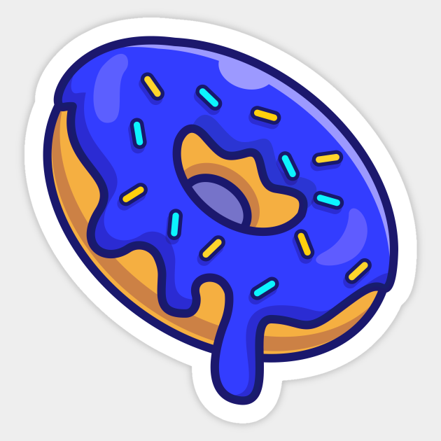 Tasty blue donut - Donut - Sticker | TeePublic