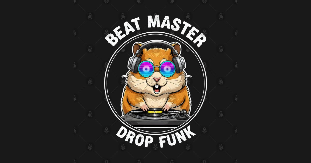 Beat Master Drop Funk Funny DJ Hamster Music Lover - Hamster - T-Shirt ...