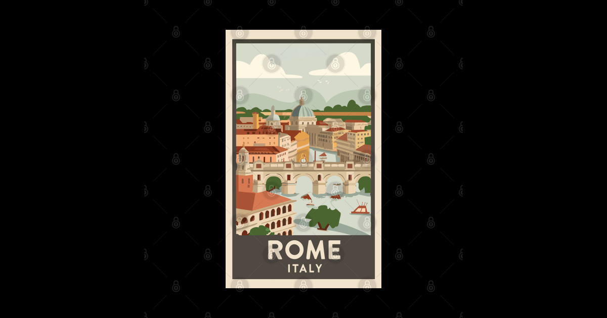 A Vintage Travel Art of Rome - Italy - Rome - Sticker | TeePublic