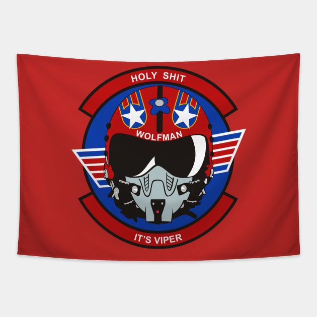 Wolfman Helmet - Top Gun - Tapestry | TeePublic