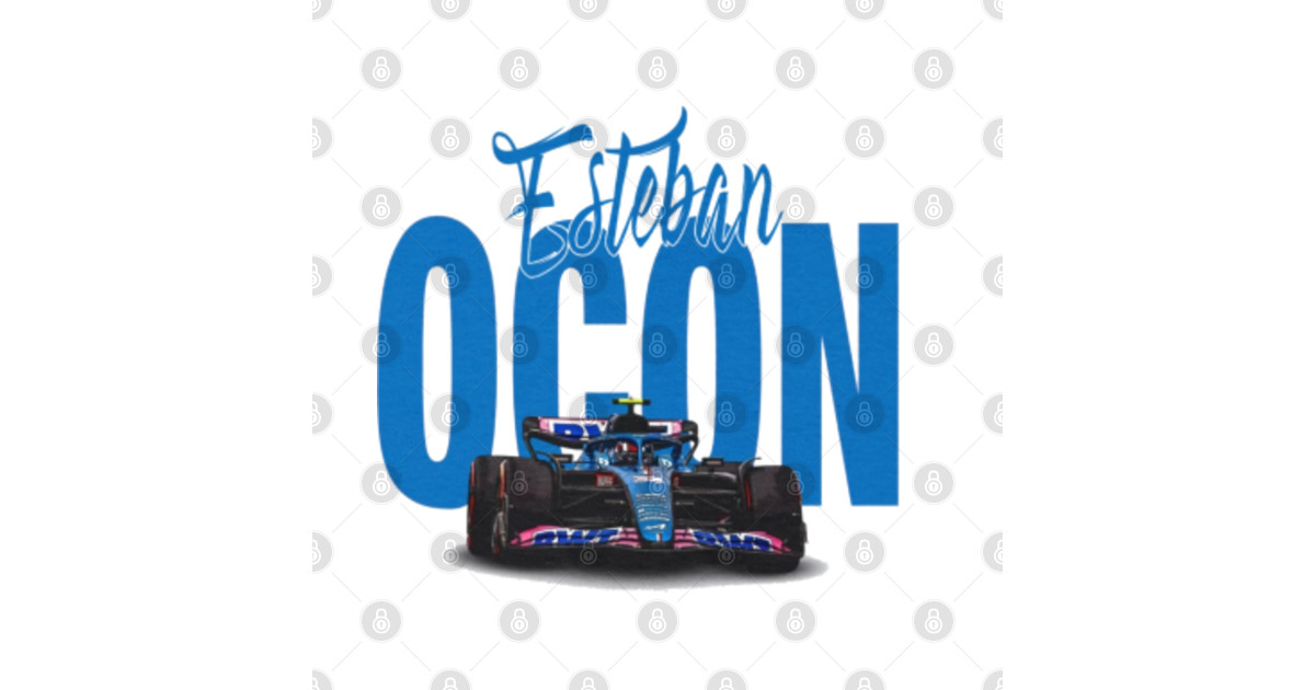 Esteban Ocon Racing Car - Esteban Ocon - T-Shirt | TeePublic