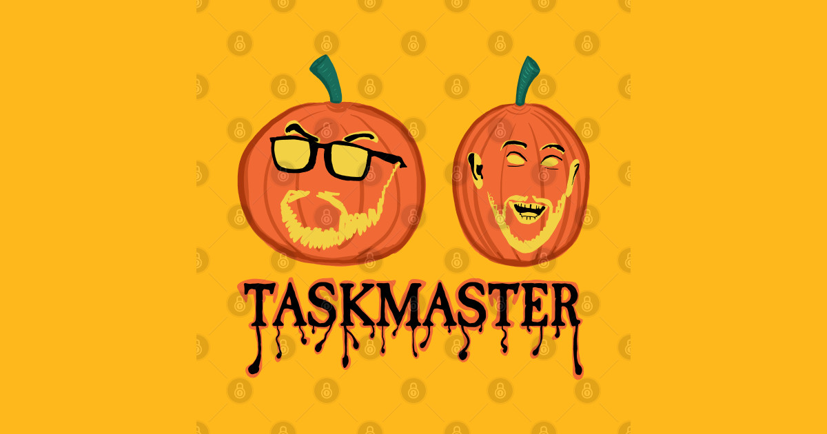 Taskmaster Halloween special pumpkins with black text - Taskmaster ...