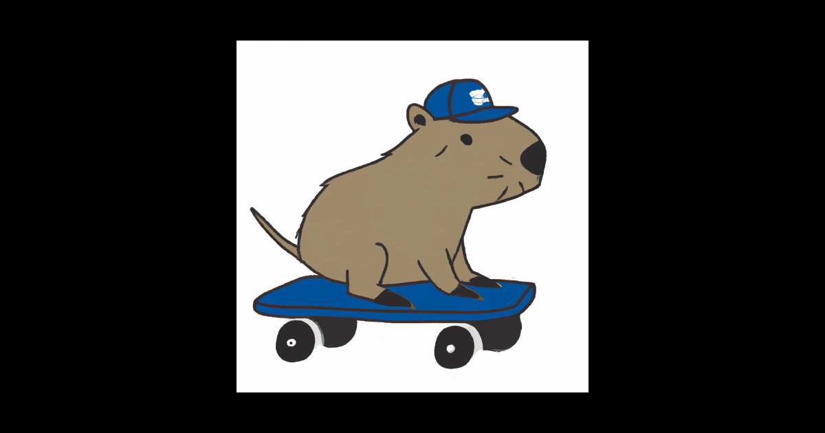 Capybara skating - Capybara - T-Shirt | TeePublic