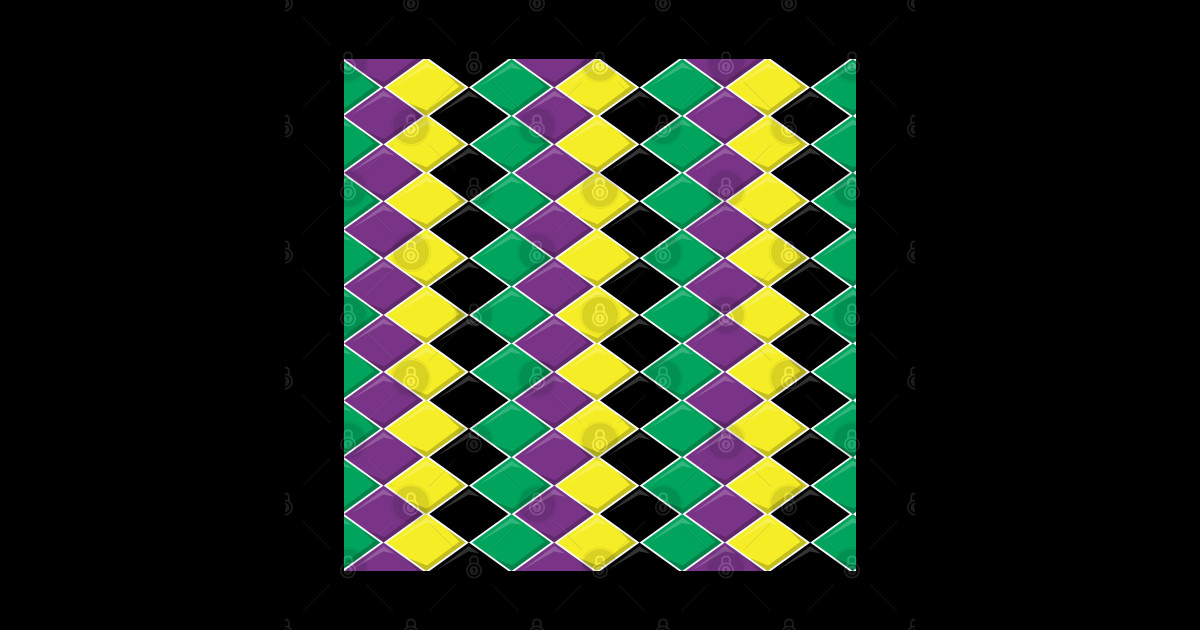 Mardi Gras Diamonds - Harlequin - Sticker | TeePublic