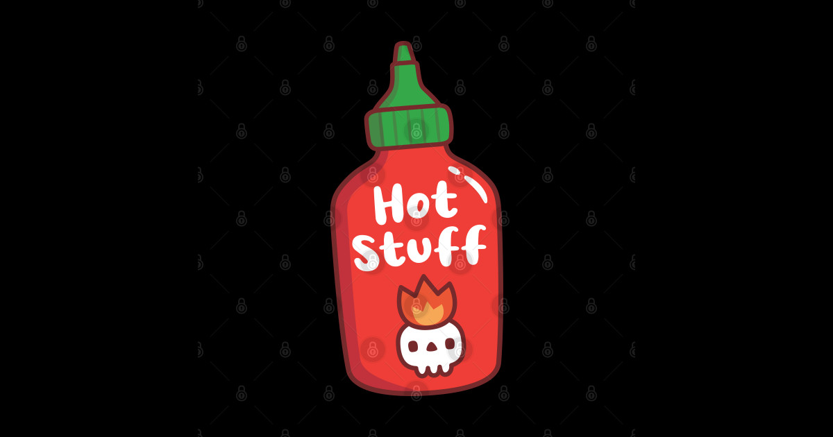 Hot Stuff Skull On Fire Spicy Chili Sauce Bottle - Hot Sauces - Magnet ...