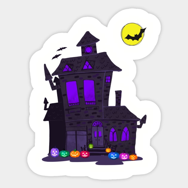 Haunted House - Halloween - Sticker | TeePublic