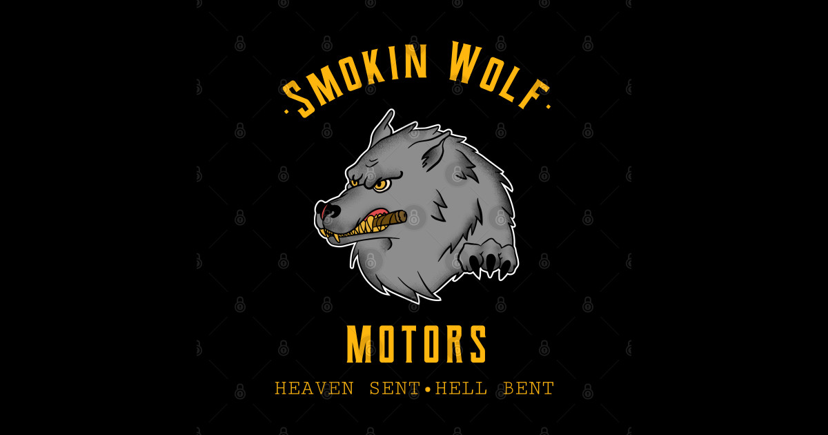 Smokin Wolf Motors - Wolf Head Design - Sticker | TeePublic