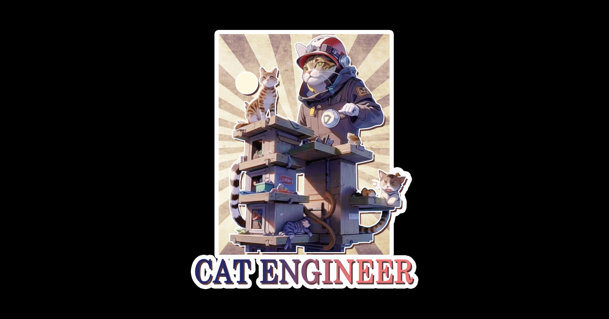 Cat Engineer - Cat Love - Sticker | TeePublic