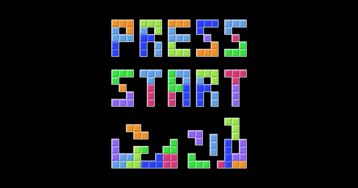 Press Start retro brick game design - Tetris - T-Shirt | TeePublic