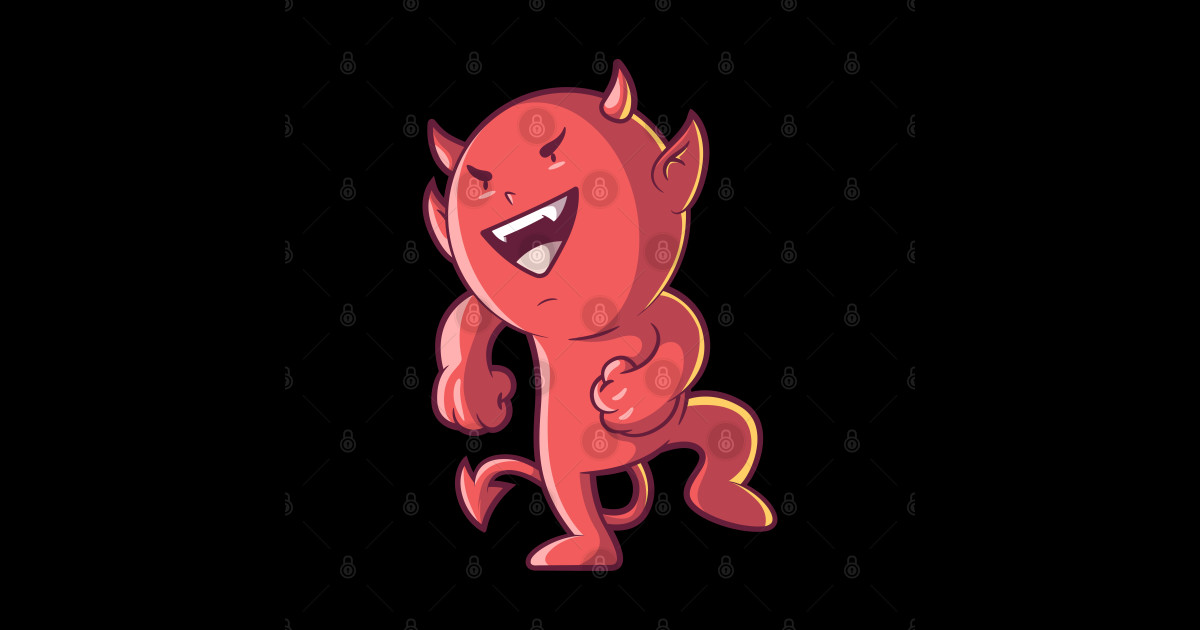 Happy Devil - Devil Mascot - Sticker | TeePublic
