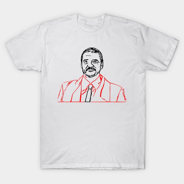 Pedro Pascal Line art - Pedro Pascal - T-Shirt | TeePublic