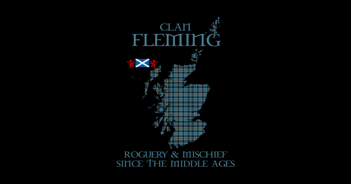 Clan Fleming tartan Scotland map Saltire flag and lion rampant scottish ...