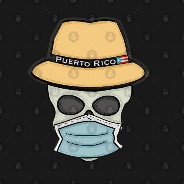 Puerto Rico Boricua Masked Skull Fedora Hat - Puerto Rico - Tank Top ...