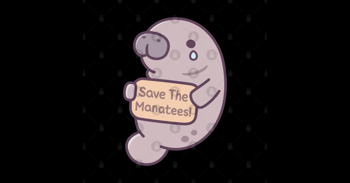 Cute Crying Manatee, Save The Manatees - Save The Manatees - Sticker ...