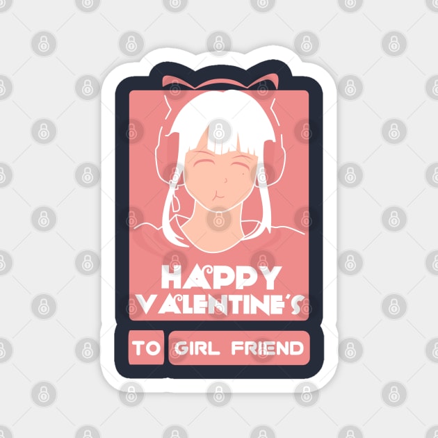 Girls in Happy Valentines Day to Girlfriend - Valentines Day - Magnet ...