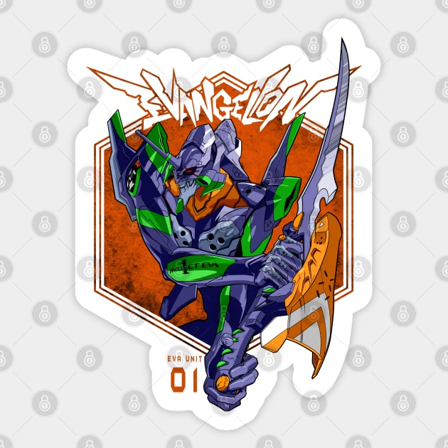 Eva Unit 01 - Evangelion - Sticker | TeePublic