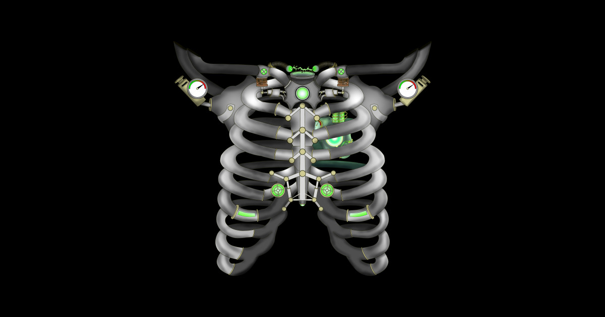 Machine Skeleton (Green Variant) - Skeleton - Sticker | TeePublic