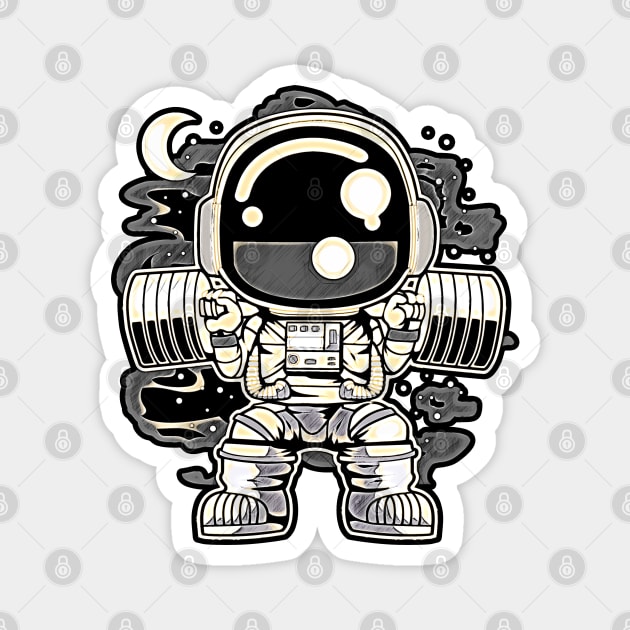 Astronaut Barbell Body Builder • Funny And Cool Sci-Fi Cartoon Drawing ...