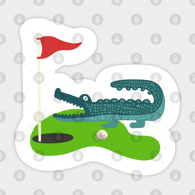 Alligator Golf Course - Golfing - Sticker | TeePublic