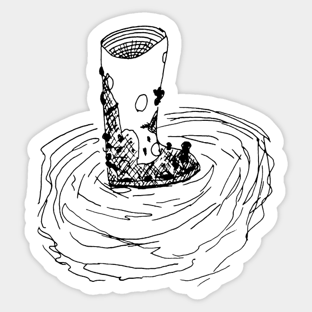 Muddy Boots Ink Design - Rainboots - Sticker | TeePublic