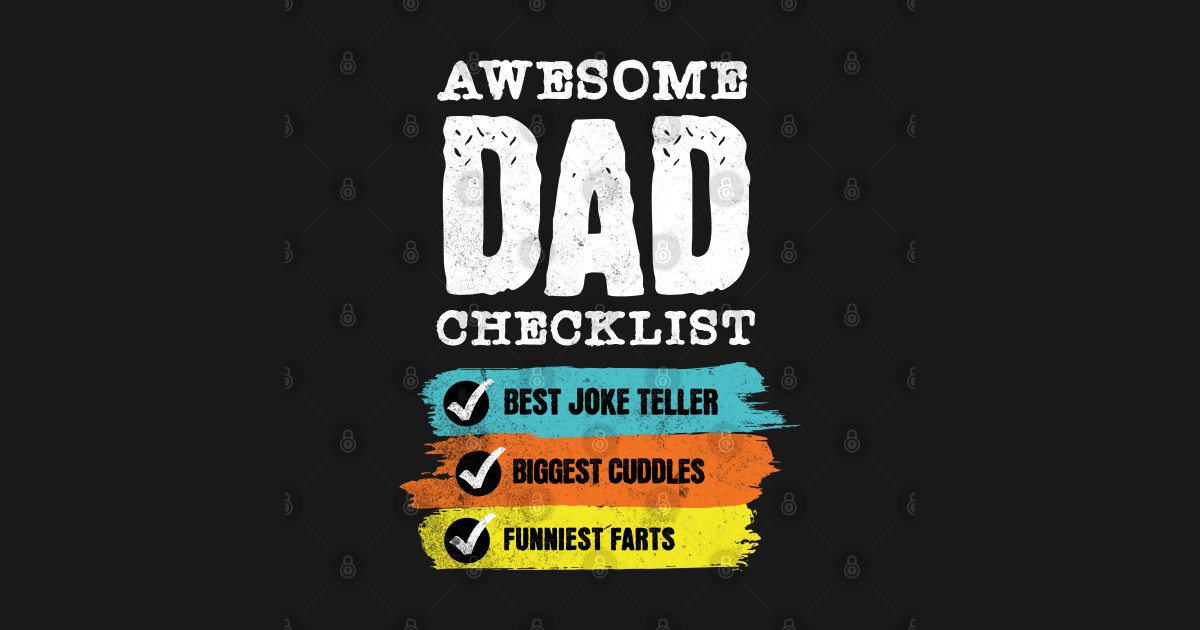 Awesome Dad checklist | Gift for Dad; fathers day gift; funny Dad gift ...