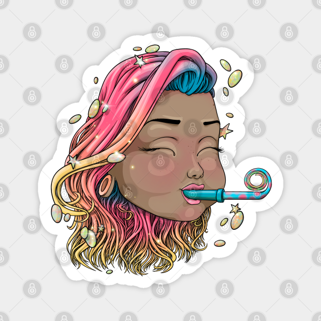 Reva Prisma party face emoji - Party Face Emoji - Magnet | TeePublic
