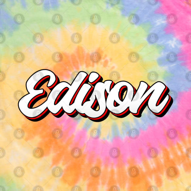 Edison name - cool 70s retro font - Edison Name Cool 70s Retro Font - T ...
