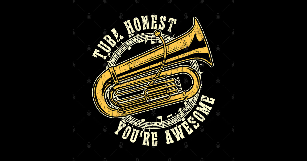 Vintage Tuba Humor Musician - Tubist Marching Band - Tuba - Sticker ...