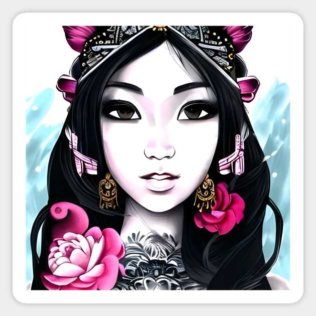 Cute Korean Girl - Korean Girl - Sticker | TeePublic