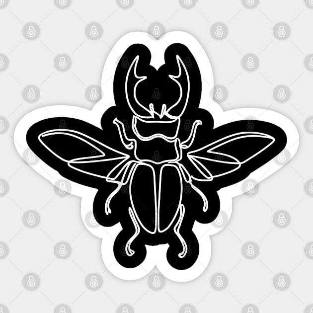 Stag Beetle Line Art - Stag Beetle - Sticker | TeePublic