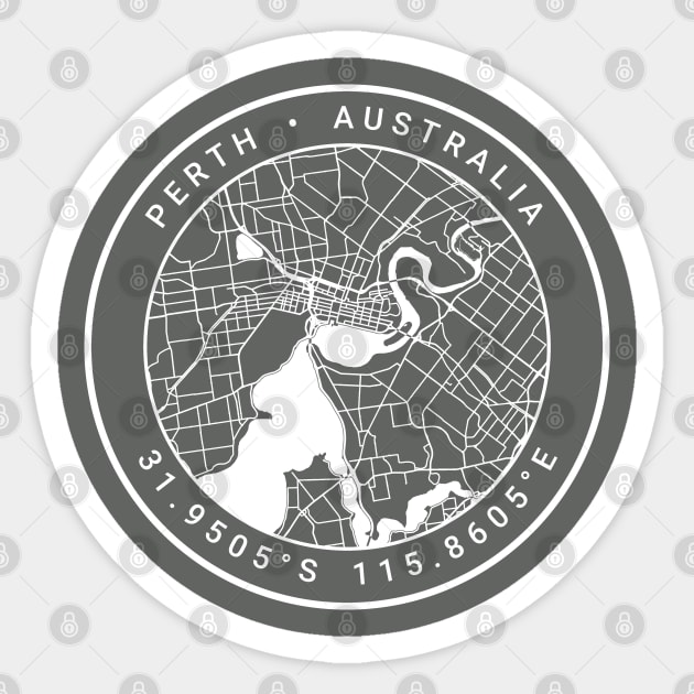 Perth Map - Perth Australia - Sticker | TeePublic