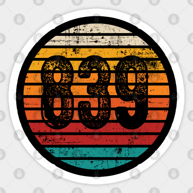 Distressed Vintage Sunset 839 Area Code - 839 Area Code - Sticker ...