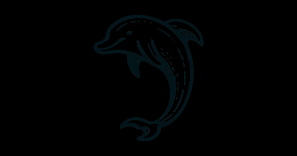 Stick Figure of a Dolphin in Black Ink - Stick Figure Dolphin - Sticker ...