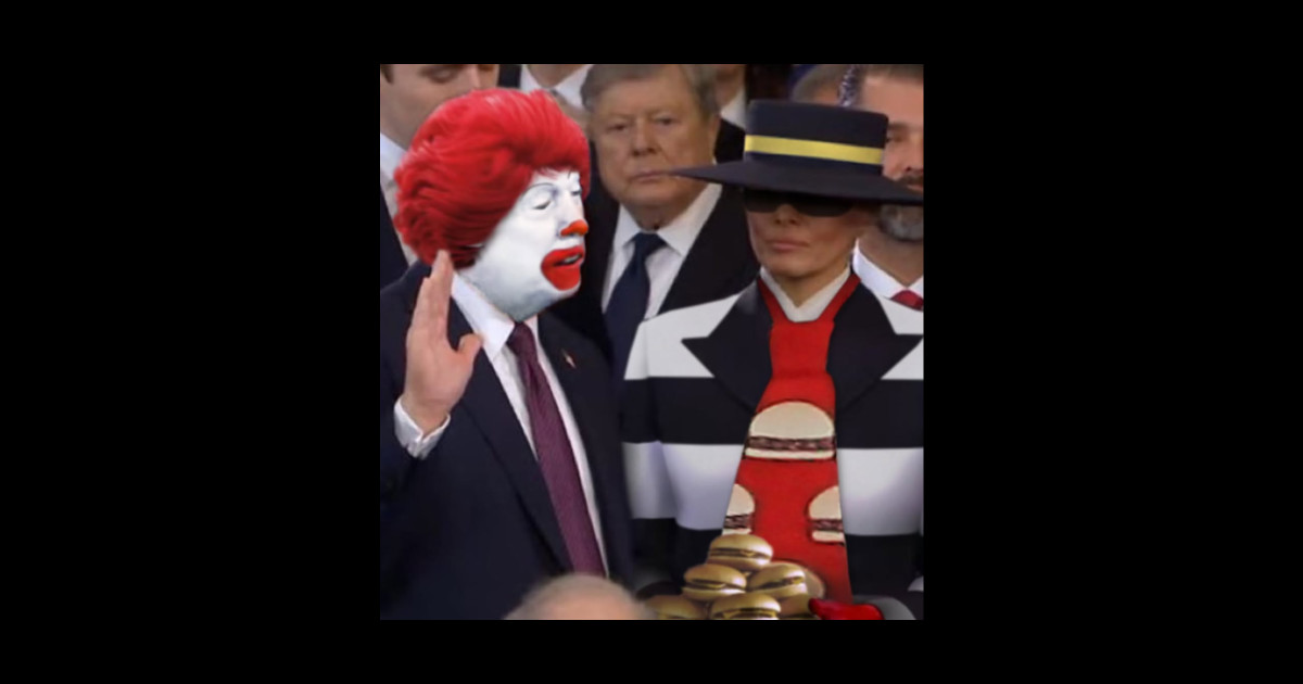 Ronald McDonald Trump Hamburglar Melania Clown President Inauguration ...