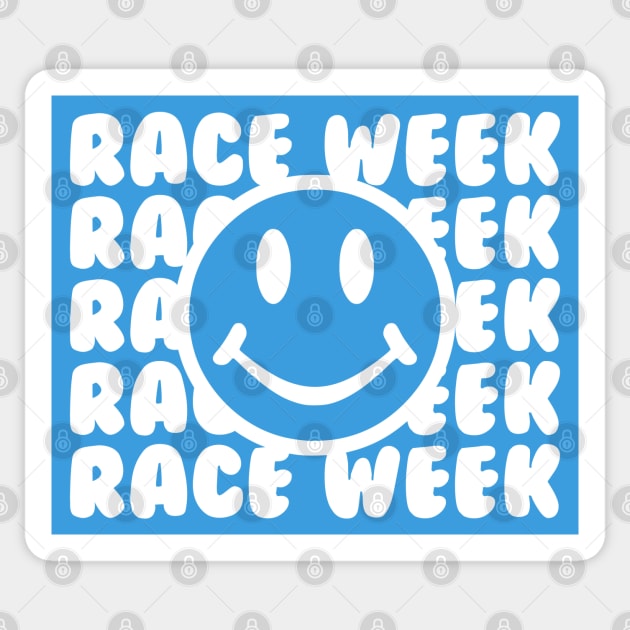 Race Week Smiley Face Design - F1 - Sticker | TeePublic