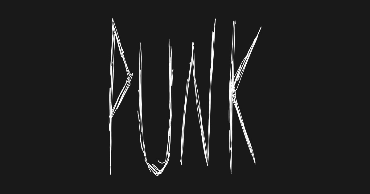 Dark and Gritty Punk Text Design (white) - Punk - T-Shirt | TeePublic