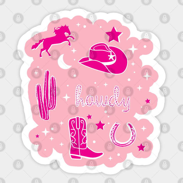 Cowboy Hat and Boot Pattern Hot Pink Cowgirl Aesthetic - Aesthetic ...