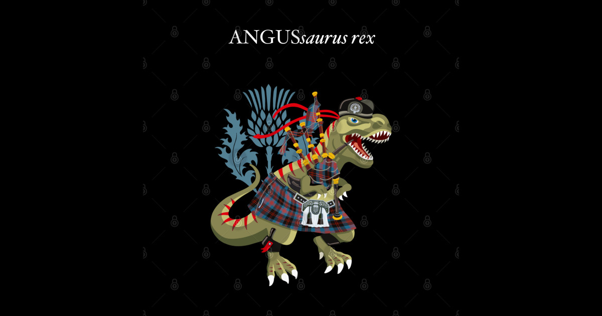 Clanosaurus Rex ANGUSsaurus rex Plaid ANGUS Family Tartan - Scotland ...