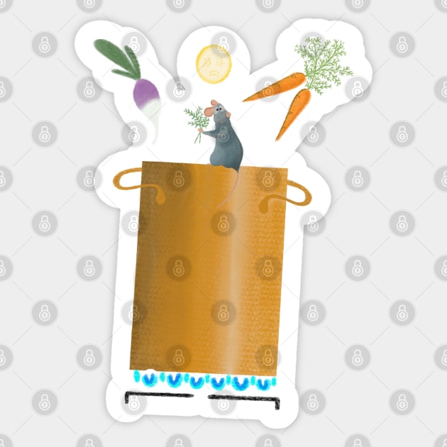 Remy make soup - Ratatouille - Sticker | TeePublic