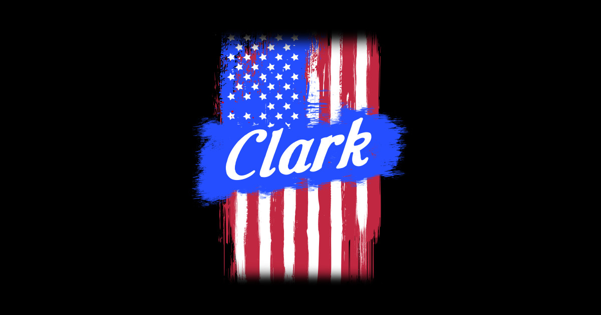 American Flag Clark Family Gift For Men Women, Surname Last Name ...