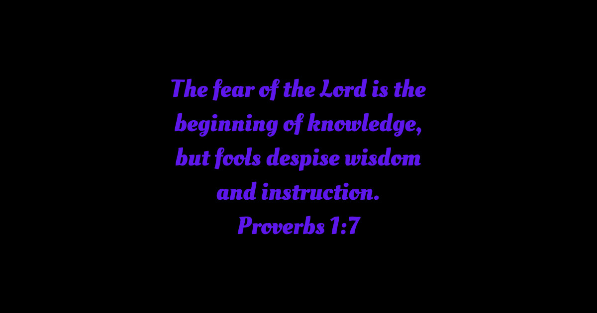 Bible Verse Proverbs 1:7 - Proverbs 1 7 - Sticker | TeePublic