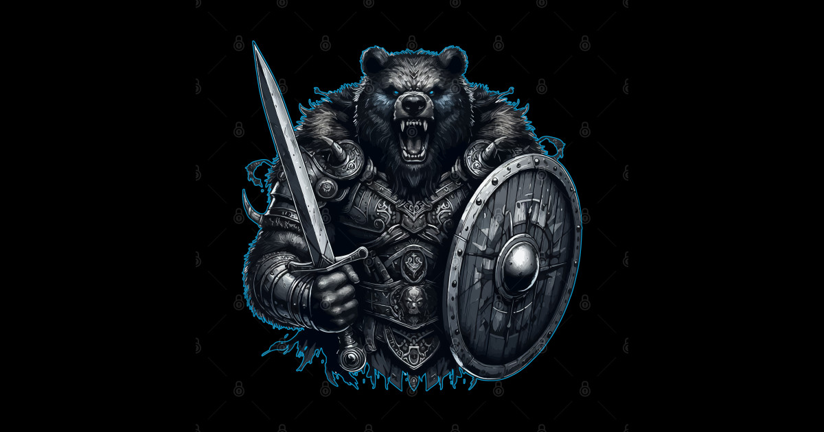 Bear Berserker Norse Mythology Viking Warrior - Viking Bear - Posters ...